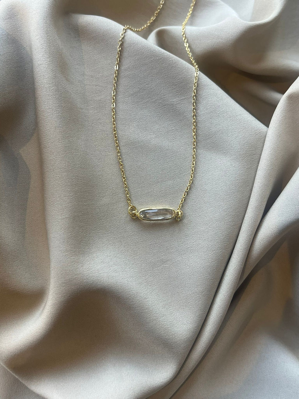 Clear zircon necklace – opujewels