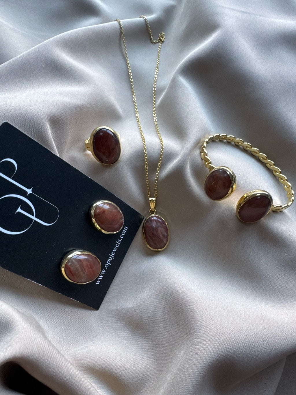 Mauve oval 4 piece set – opujewels