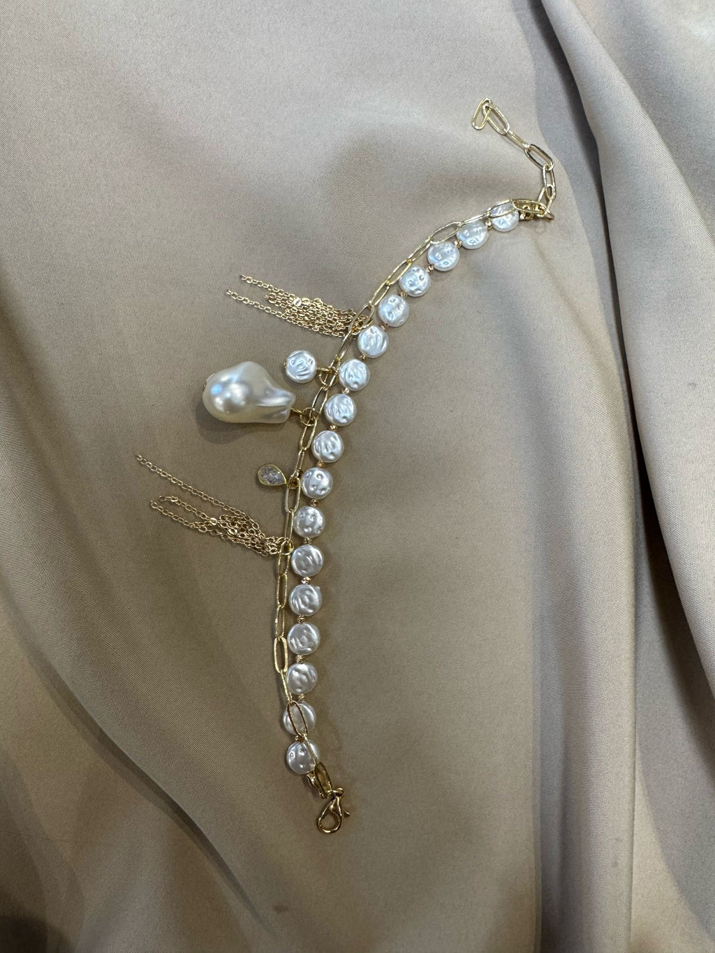 Pearl double chain bracelet – opujewels