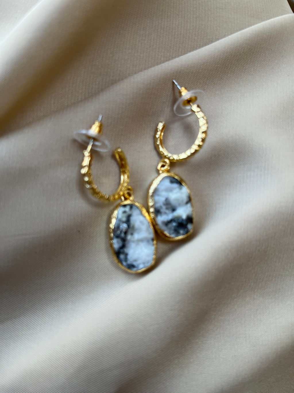 Oval Freckled Hoop Earrings – opujewels