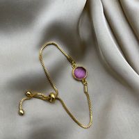 Cat Eye Hot Pink Fine Chain Bracelet – opujewels