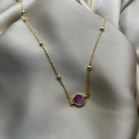 Cat Eye Blush Dainty Ball Chain Necklace – opujewels