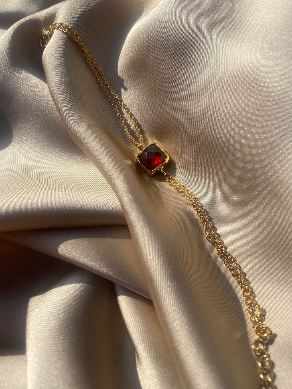 Red Square Double Chain Bracelet – opujewels