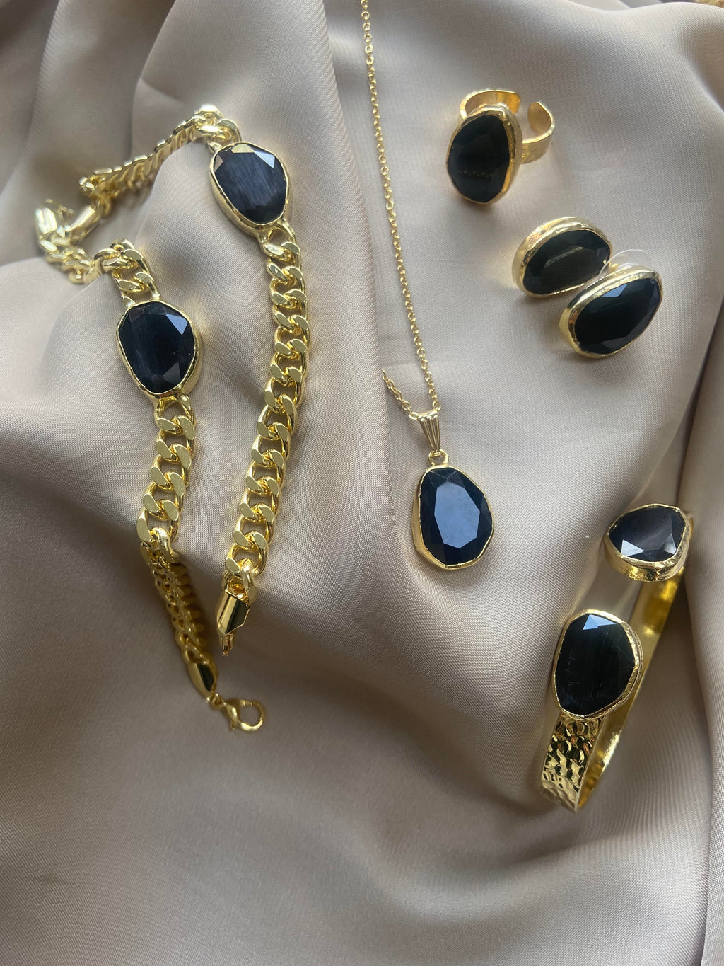 Black Cat Eye Stone Set – opujewels